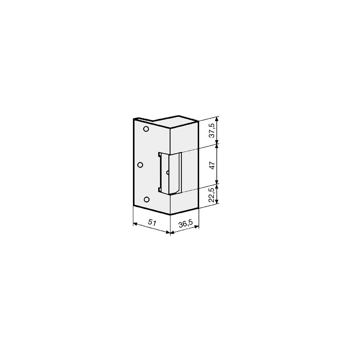 Boîtier de fermeture électrique à contour avant